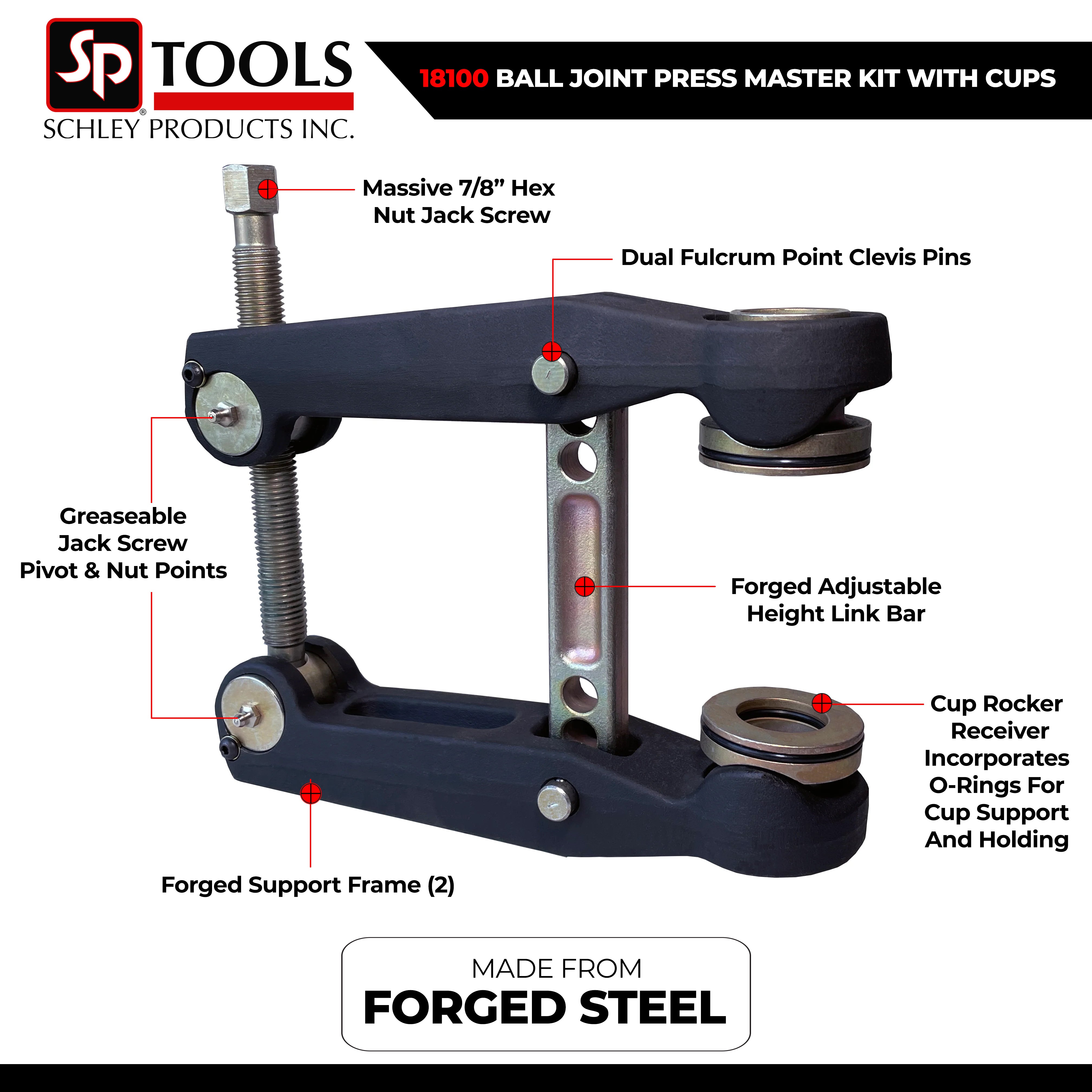 Schley Tools - 18100 Ball Joint Press Master Kit. Ram 2500, 3500, 4500 ...