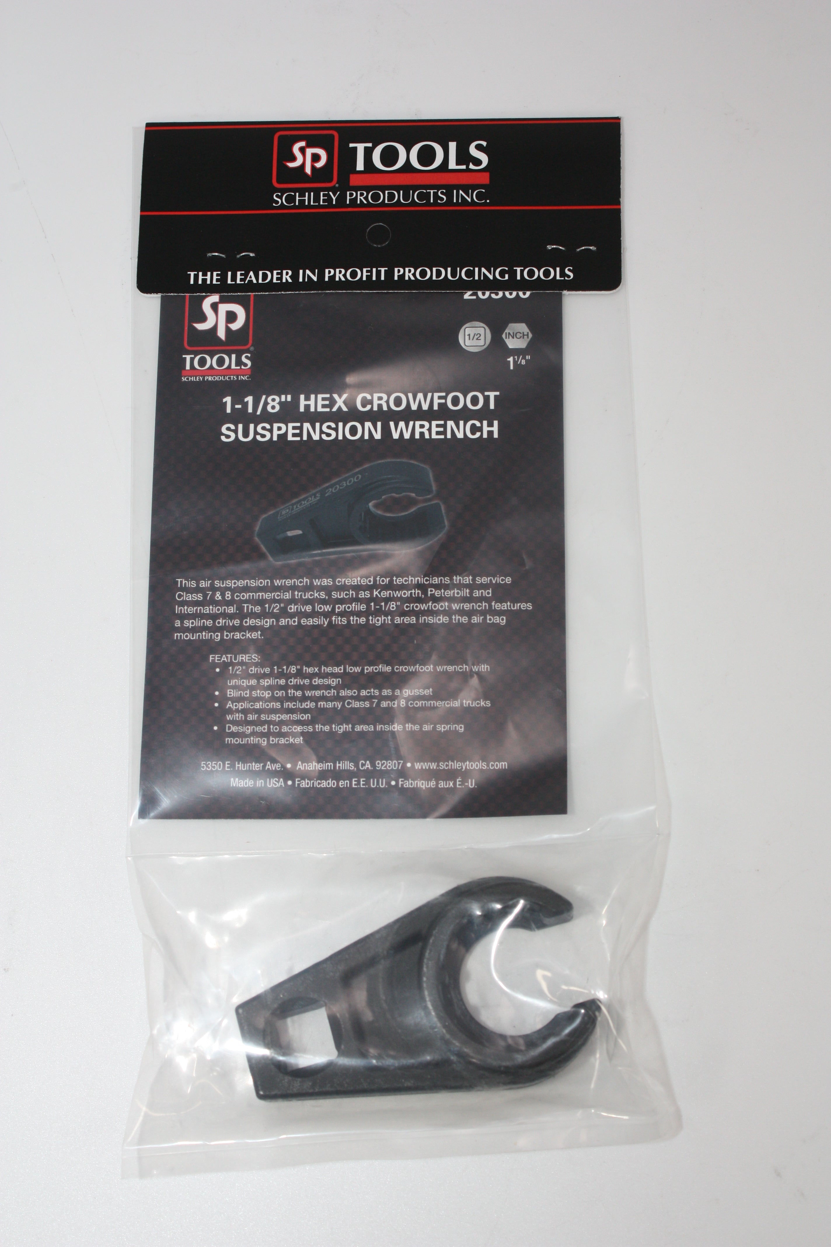 Schley Tools – 20300 1-1/8” Spline Drive Crowfoot Suspension Wrench