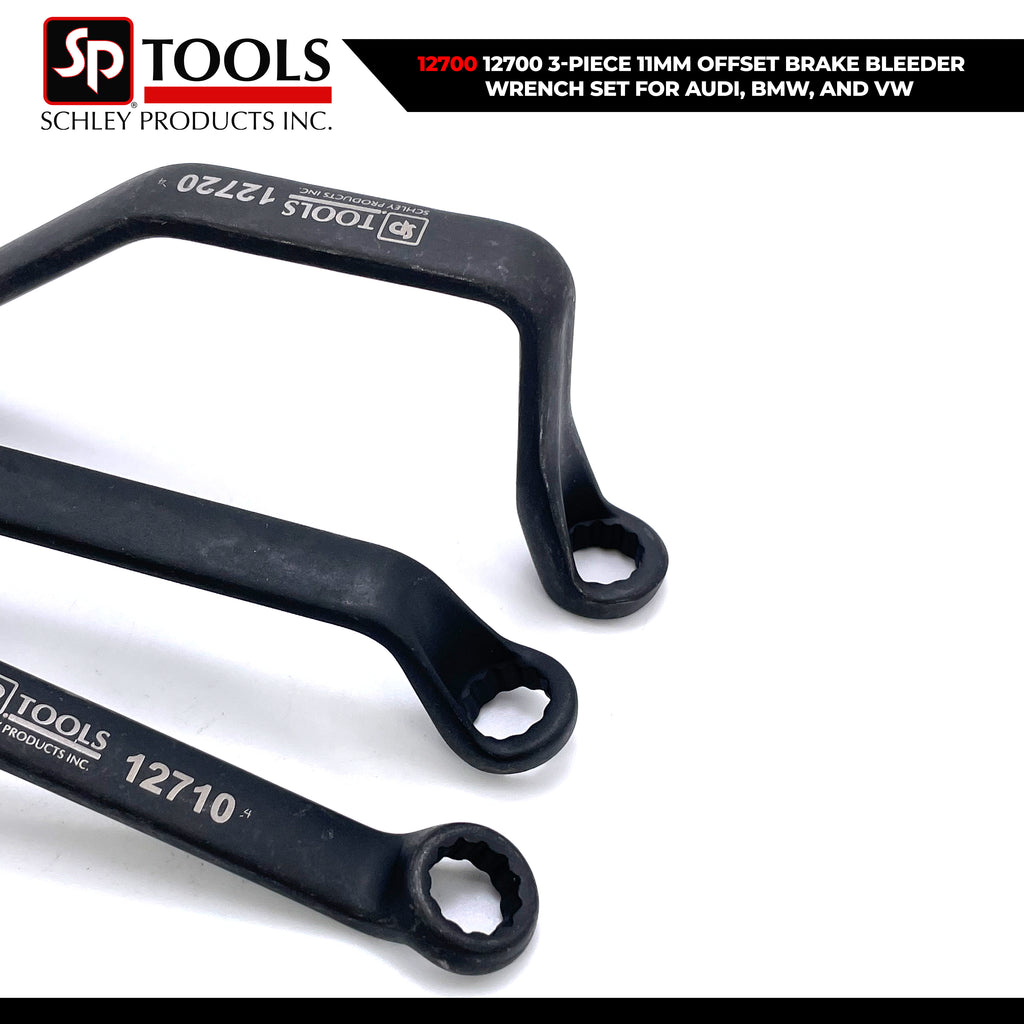Schley Tools – 12700 3-Piece 11mm Offset Brake Bleeder Wrench Set for
